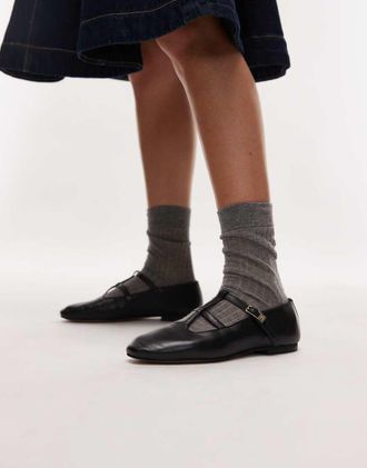 Tommy Hilfiger Ballerines en cuir - Noir