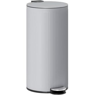 HOMCOM Poubelle de cuisine - HOMCOM - 30L - &agrave; p&eacute;dale - seau int&eacute;rieur amovible, couvercle &agrave; fermeture douce - m&eacute;tal - 36x30x60,5cm - gris