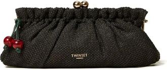 Twinset Femme, Sacs, Noir, Taille: ONE Size Cherry-Detail Clutch Bag