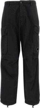 C.P. Company C.p. Company, Homme, Pantalons, Noir, Taille: L Pantalon Droit Pliss&eacute;