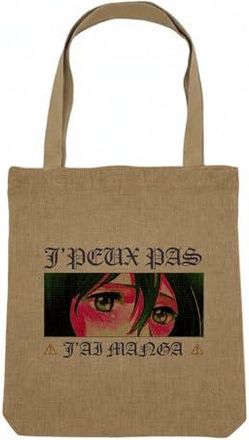 Fabulous Sac Shopping Tote Bag Aspect Lin - Jpeux Pas Jai Manga Mikasa Anime Otaku Manga Fanart Waifu - Sac de Courses Toile Epaisse 360g Beige Naturel Cabas P