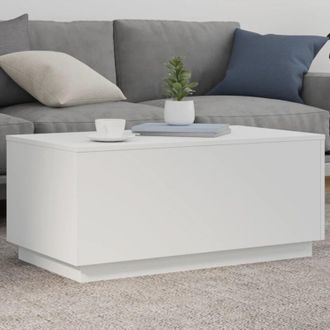 vidaXL Table basse avec lumi&egrave;res led blanc 90x50x40 cm Vidaxl