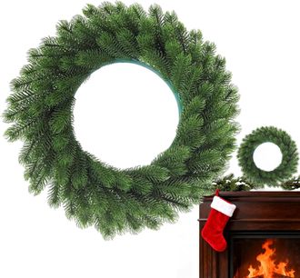 Generico K&uuml;nstliche, realistische 3D-Girlande, kompakt, dekorativ, langlebig, Elegante Weihnachtsdekoration f&uuml;r Zuhause, Bauernhof, im Freien, Weihnachten, U