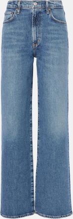 A Gold E Mid-Rise Wide-Leg Jeans Harper