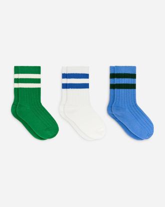 Arket Gerippte Socken 3er-Pack -Blau