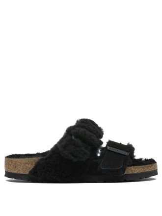 Birkenstock Sandalen - Shearling Suede Sandals - Gr. 36 (EU) - in Schwarz - f&uuml;r Damen