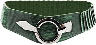 Glamexx24 Ceinture élastique pour Femmes, Vintage Ceinture de 6 cm de Large avec Anneau Argenté, pour Corset Robes Manteaux, Taillenweite 75cm-110cm