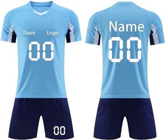 Generic Maillot de football personnalis&eacute; avec num&eacute;ro de nom et logo de l&eacute;quipe, uniforme de football personnalis&eacute; pour enfants, hommes, femmes, jeunes fans, 2