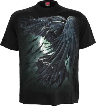 Spiral Shadow Raven Männer T-Shirt schwarz 176 100% Baumwolle Rockwear