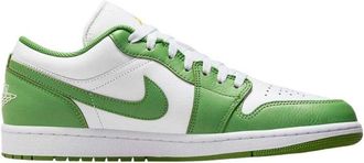 Nike Air Jordan 1 Sneaker f&uuml;r Herren, Leder, niedrig geschnitten (Gr&uuml;n/Wei&szlig;)