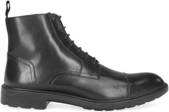 Geox Bottes Walk Pleasure pour homme en cuir lisse noir, Noir, 41.5 EU