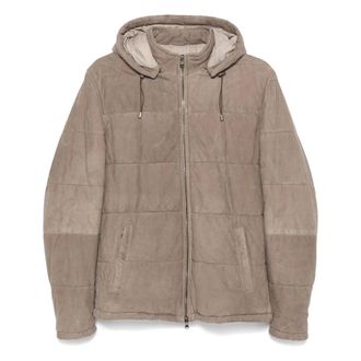 Barba Homme, Vestes, Brun, Taille: 3XL Veste en cuir à capuche amovible, Fabriquée en Italie