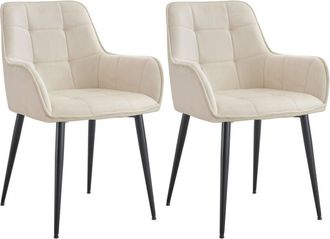 Clp 2er Set Esszimmerstuhl Ferndale Samt creme