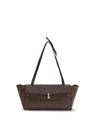 Savette Symmetry Trapeze Calfskin Leather Shoulder Bag - Brown