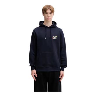 Dr&ocirc;le de Monsieur Vine Embroidered Slogan Hoodie - - Sweatshirts & Hoodies - Herren - Blau - L