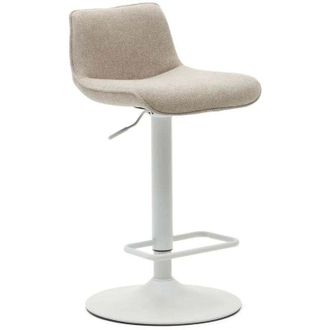 Kavehome [NEUWERTIG] B-Ware Kave Home Barhocker Hocker Zenda Weiss Stoff Verstellbar 81 102 Cm Fachkr&auml;fte