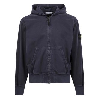 Stone Island Homme, Sweatshirts et sweats &agrave; capuche, Bleu, Taille: 2XL Zip Sweat &agrave; capuche