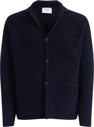 Gran Sasso Rippstrick-Jacke - - Knitwear - Herren - Blau - XL