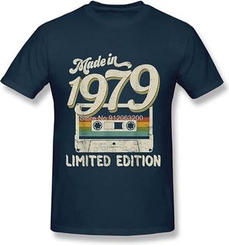Keephen 47&egrave;me Anniversaire T-Shirt Vintage 1979 Classique Impression 3D T-Shirt Hommes Femmes 47 Ans T-Shirt Cool Col Rond Streetwear