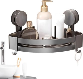 Generic Eck-Duschregal - Badezimmerregal mit Saugnapf, langlebiges, stabiles Werkzeug zur kostenlosen Montage, wasserabweisender Eckraum-Organizer | Praktisch