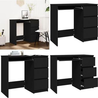 vidaXL Vidaxl - Schreibtisch Schwarz 90x45x76 cm Holzwerkstoff - Schwarzer Schreibtisch - Schreibtisch Schwarz - Kleiner Schreibtisch - Holzwerkstoff