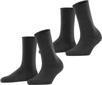 Esprit Basic Pure Multipack W So coton unies lot de 2 paires, Chaussettes Femme, Gris Anthracite Melange 3080, 39-42
