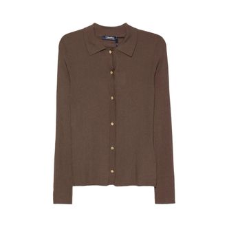 Max Mara Limone Rippstrick-Cardigan - - Knitwear - Damen - Braun - XL