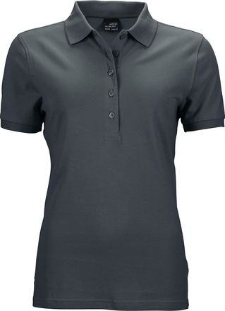 James & Nicholson Damen Ladies Elastic Polo Piqu&eacute; Poloshirt, Grau (Graphite), 40 (Herstellergr&ouml;&szlig;e: XL)