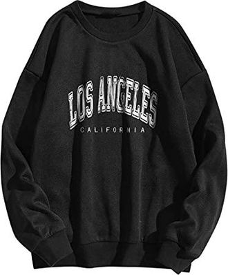 Generic Sweat &agrave; capuche surdimensionn&eacute; pour femme - Adolescente Fille Imprim&eacute; Col Rond Coton Manches Longues Col Rond Lettre Graphique Zip Up Sweatshirt avec 