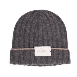 Brunello Cucinelli Homme, Accessoires, Gris, Taille: M Chapeaux en Cachemire Gris