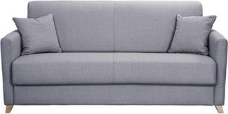 Miliboo Skandinavische Schlafcouch hellgrau mit Matratze 18 cm 3-Sitzer SKANDY