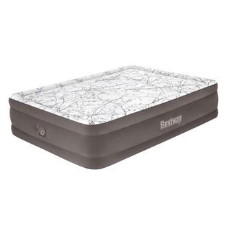 Bestway 80 x 60 x 18/2.03m x 1.52m x 46cm Tritech Cushify Top Air Mattress Queen Built-in AC Pump