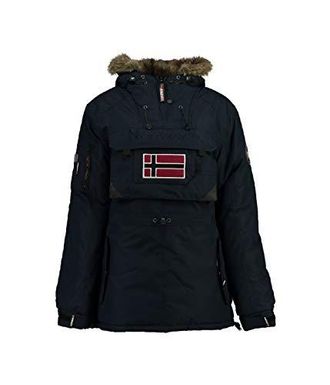 Geographical Norway Bulle Lady - Parka Chaude Femme Imperméable - Manteau Épais Capuche Outdoor - Blouson Chaud Coupe Vent Hiver - Doublure Extérieur Veste Femmes Bleu Ma