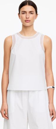 Arket Tanktop Mit Organzadetail -Wei&szlig;