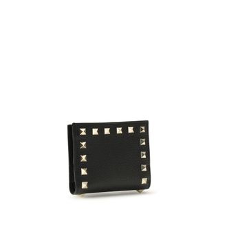 Valentino Garavani Womens Black Lamb Ovis Aries Wallet