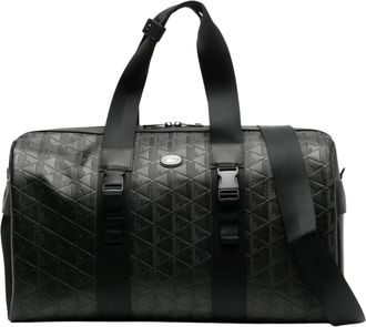Lacoste Gro&szlig;e Monogramm Leder Weekender Tasche - - Bags - Herren - Schwarzk - ONE SIZE