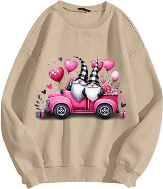 Generic 2026 Sweat-shirt &agrave; col rond pour homme et femme pour la Saint-Valentin, kaki, 3XL