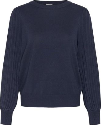 Kaffe Rundhals-Strickware - - Knitwear - Damen - Blau - S