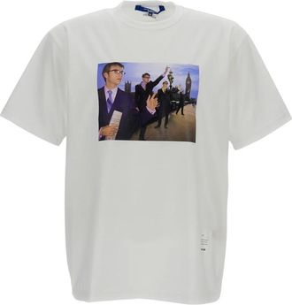 Junya Watanabe Homme, Tops, Blanc, Taille: S T-shirt Imprim&eacute; &agrave; Manches Courtes