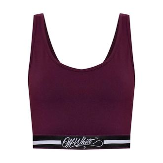 Off-white Kurzes Logo-Top - - Tops - Damen - Lila - L