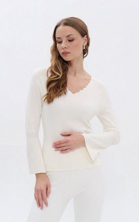 Passioni Strickpullover mit ausgestellten &Auml;rmeln