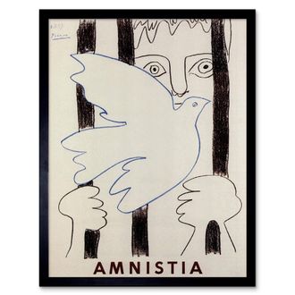 Wee Blue Coo Advert Charity Amnesty International Dove France Art Print Framed Poster Wall Decor Kunstdruck Poster Wand-Dekor-12X16 Zoll