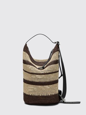 Loewe Sac bandouli&egrave;re Loop en crochet de raphia &agrave; rayures bicolores