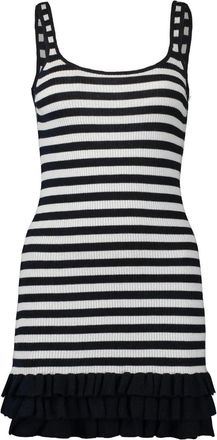 Brandon Maxwell The Sutter striped mini dress - NAVY/STRIPE