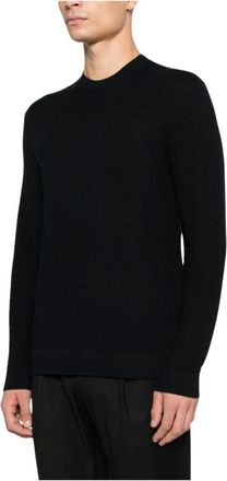 Emporio Armani Homme, Pulls, Bleu, Taille: XL Pull ras du cou en maille fine