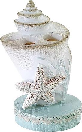 Avanti Linens Zubehör Farmhouse Shell Collection, Harz Kunstharz Baumwolle, Mehrfarbig, Toothbrush Holder