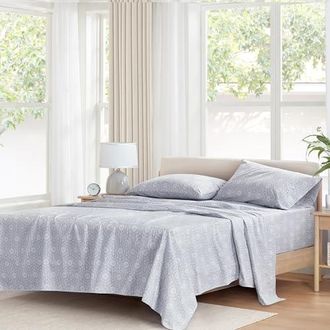 Comfort Spaces Bettlaken aus 100% Baumwolle, für Queen-Size-Bett, atmungsaktiv, natürlich kühl, weiche Baumwolle, Bettlaken mit 35,6 cm elastischer Tasche, passend f