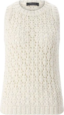 Fabiana Filippi Femme, Tops, Blanc, Taille: 36 FR Top en maille orn&eacute;