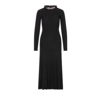 Paco Rabanne Langes Kleid aus Wolle - - Dresses - Damen - Schwarzk - M