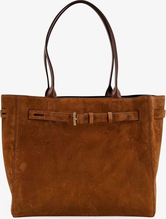 Tom Ford Suede shoulder bag with engraved logo on the front - TOM FORD - gender_Woman